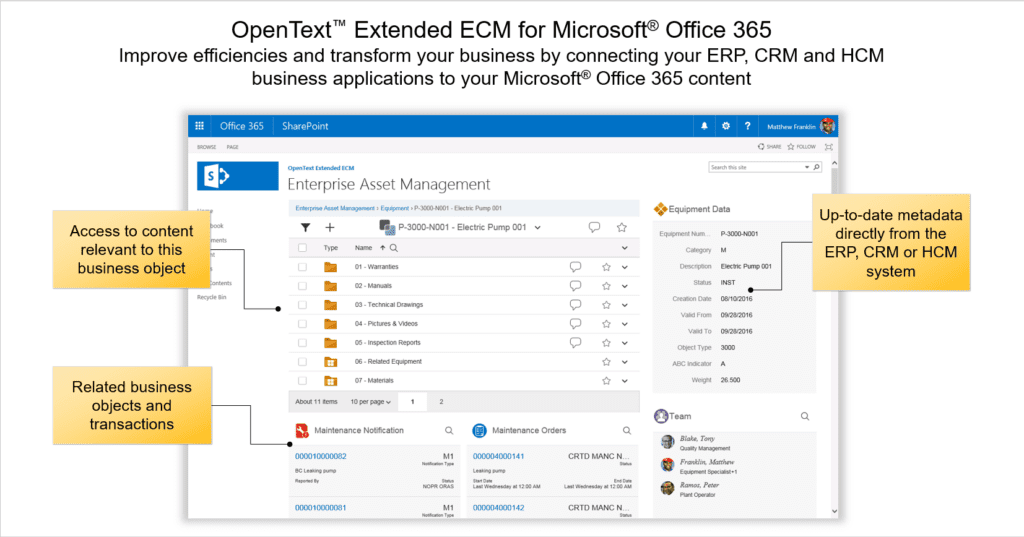 Benefits of connecting content from Office 365 with ERP, CRM, and HCM ...